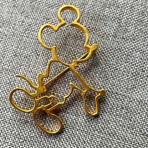 Disney | Jewelry | Vintage Disney Mickey Mouse Gold Brooch Pin | Poshmark